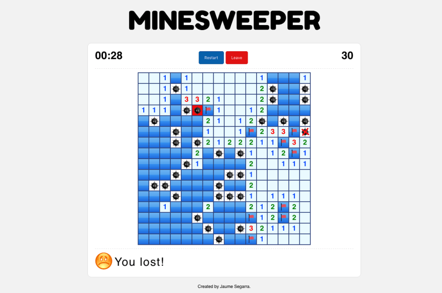 React Redux Minesweeper Game Dev Community