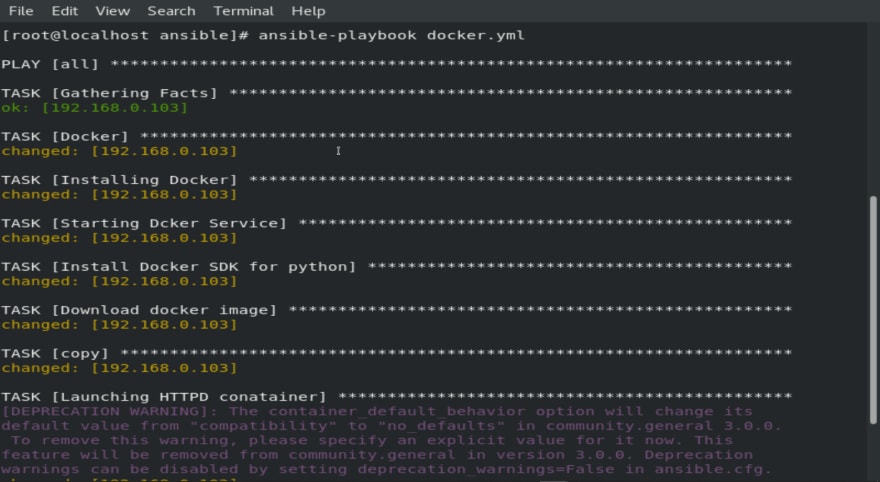 Apache Webserver Configuration In Docker Using Ansible Dev Community