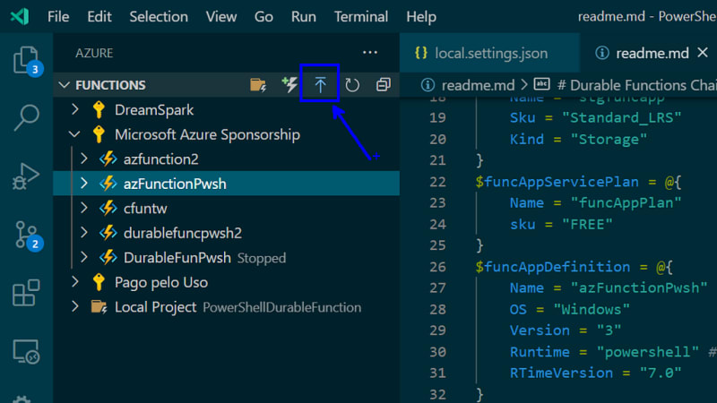 Azure Durable Functions Powershell 7 Chaining Pattern Dev Community