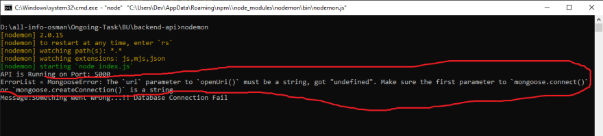 The Uri Parameter To Openuri Must Be A String Nnection Or Mongoose Createconnection