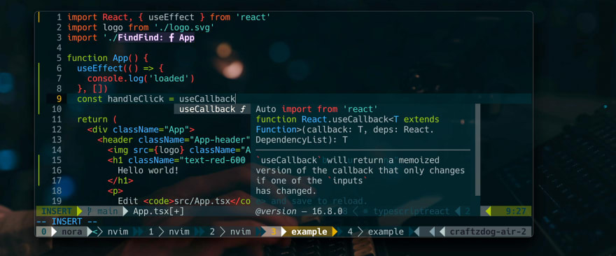 My Neovim Setup For React Typescript Tailwind Css Etc Dev Community