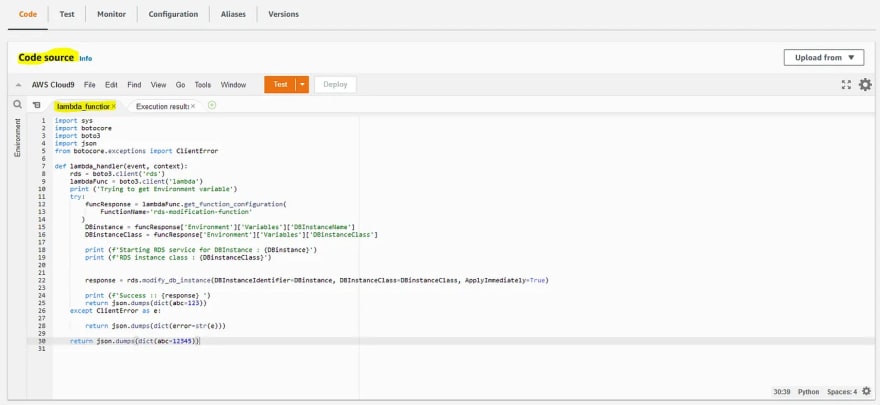 Modify the AWS RDS Instance size using Lambda Function - DEV Community Modify the AWS RDS Instance size using Lambda Function - DEV Community