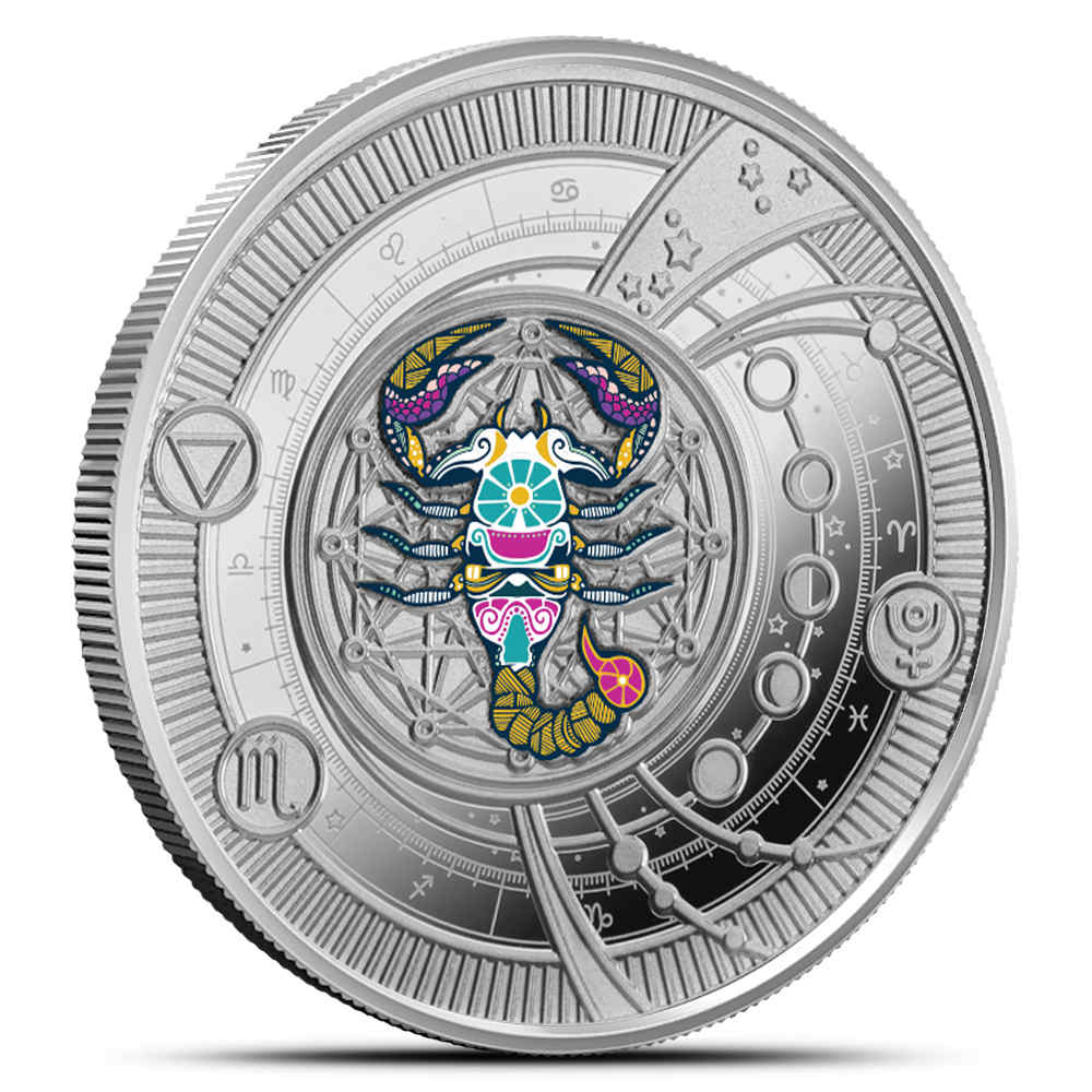 2025 Proof Colorized Cameroon Zodiac Signs Scorpio 10 Gram Silver Coin ...
