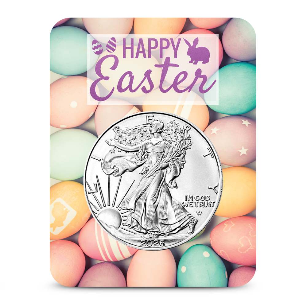 2026 1 oz Silver American Eagle Coins (BU, Easter Card) - Silver.com™