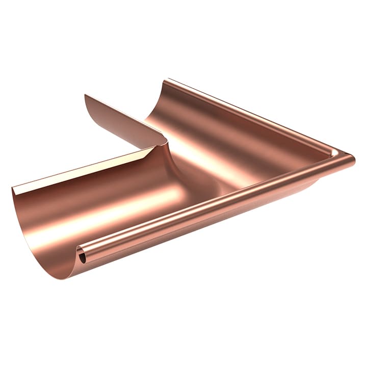 Vinkel kobber utvendig 125mm 90gr Prefa