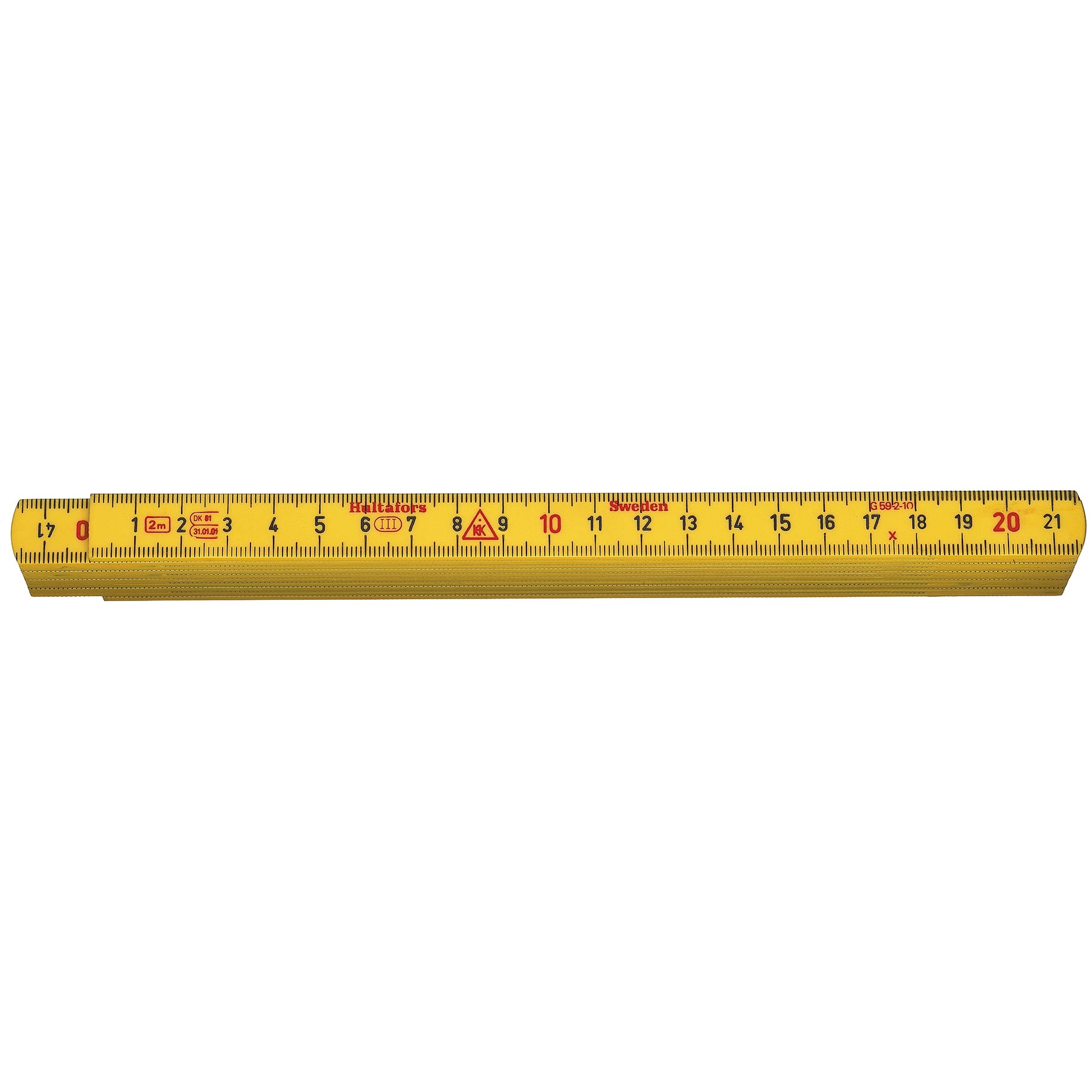 Meterstokk glassfiber 2m mm/" 61-2 Prefa