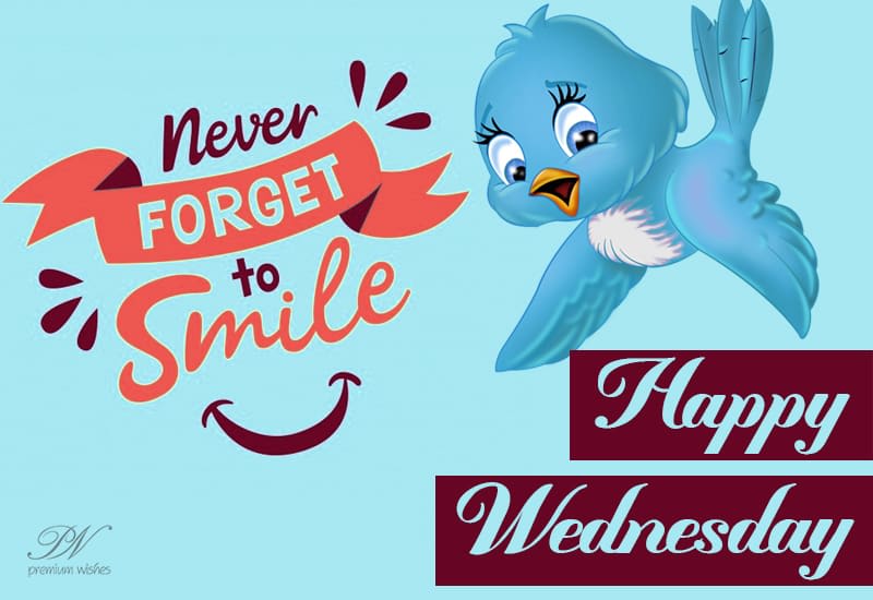 Happy Wednesday - Never Forget To Smile - Premium Wishes