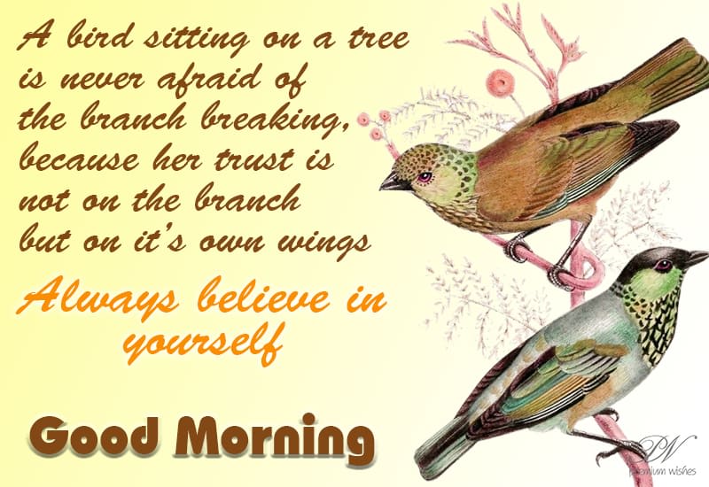 Good Morning - Always Believe In Yourself - Premium Wishes