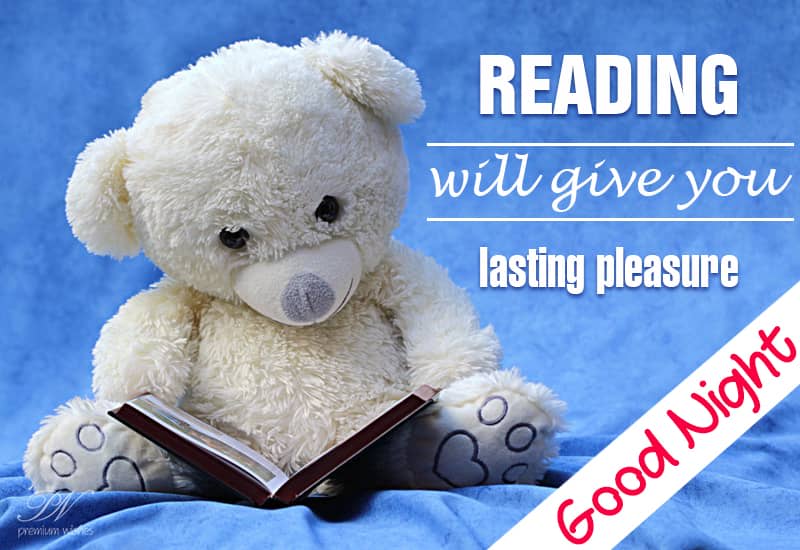 Good Night - Reading Will Give You Lasting Pleasure - Premium Wishes