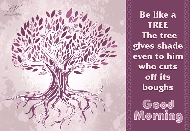 Good Morning - Be like a tree - Premium Wishes