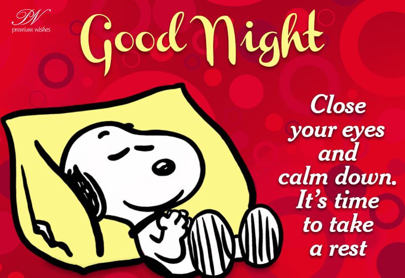 Good Night - Close your eyes and calm down - Premium Wishes