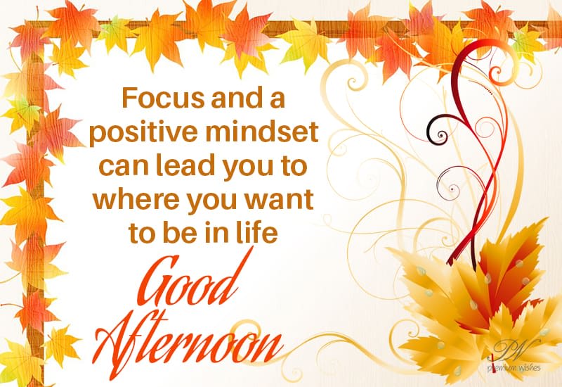 Good Afternoon - Focus and a positive mindset leads to achieving your ...