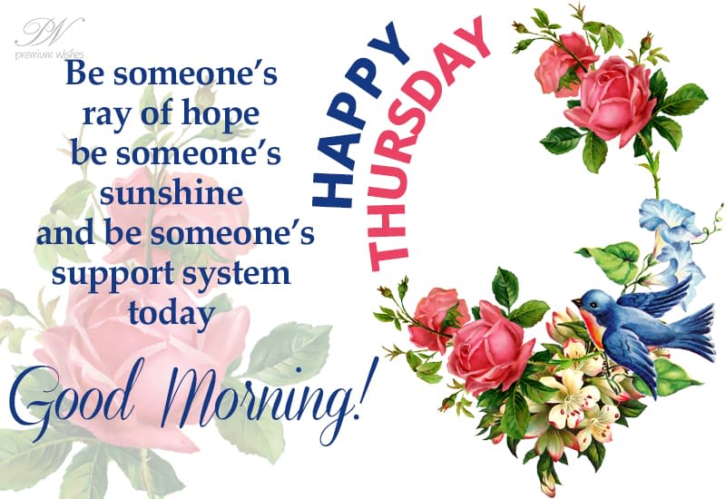 Happy Thursday - Be someone's ray of hope today - Premium Wishes