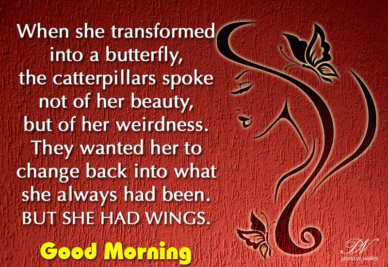 Good Morning - Open your wings and fly high - Premium Wishes