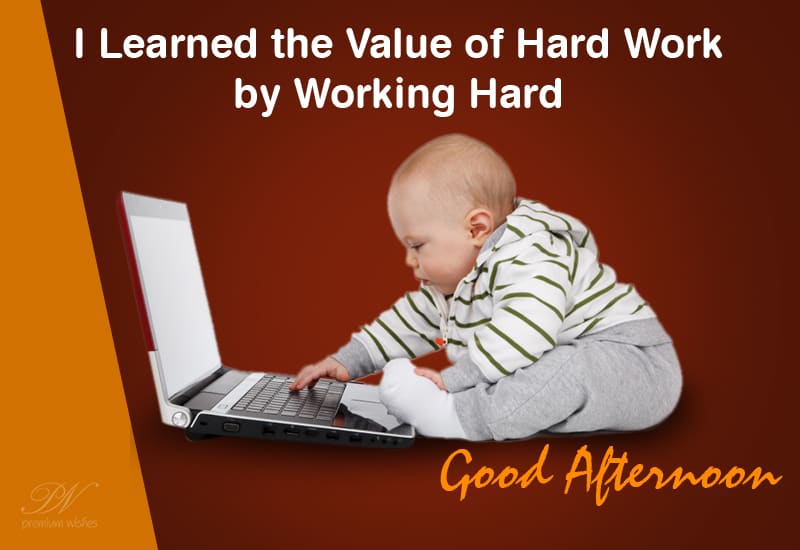 Good Afternoon - Learnt Hard Work By Working Hard - Premium Wishes