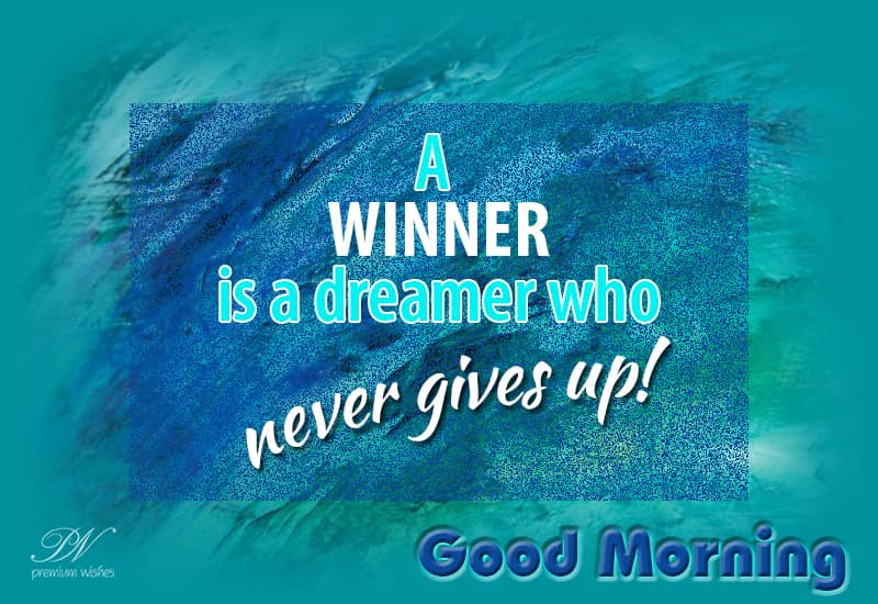 Good Morning - Never give up - Premium Wishes