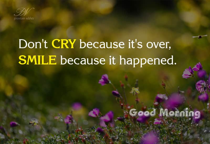 Good Morning Do not cry because it is over - Premium Wishes