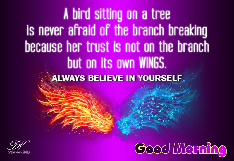 Good Morning - Always believe in yourself - Premium Wishes