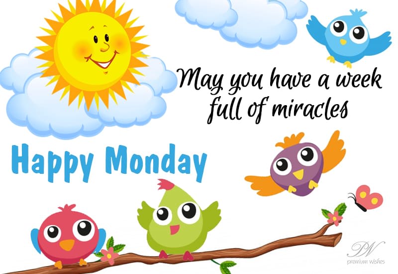 Happy Monday - Wishing you a week full of miracles - Premium Wishes