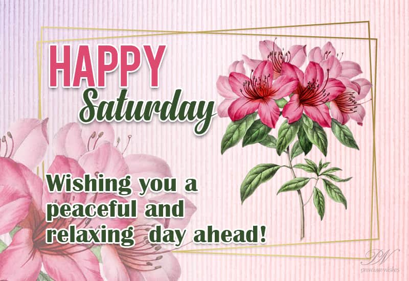 Wishing you a peaceful and relaxing day ahead - Happy Saturday ...
