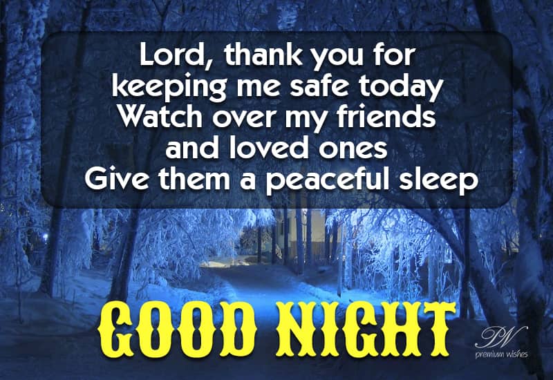 Lord, thank you for keeping me safe today, watch over my friends and ...
