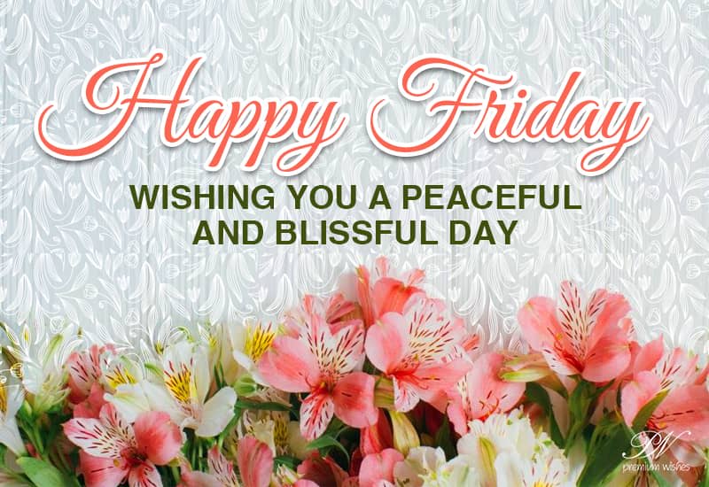 Happy Friday - Wishing you a peaceful and blissful day - Premium Wishes