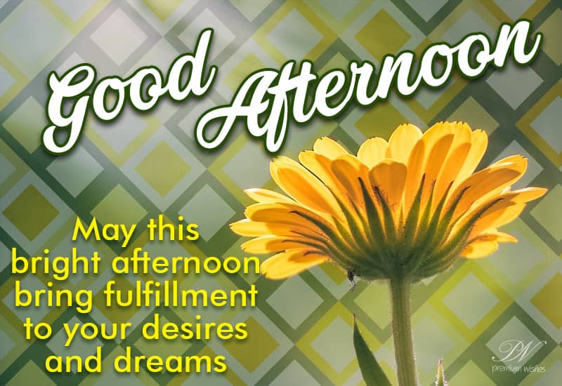 Good Afternoon - May this bright afternoon bring fulfillment to your ...