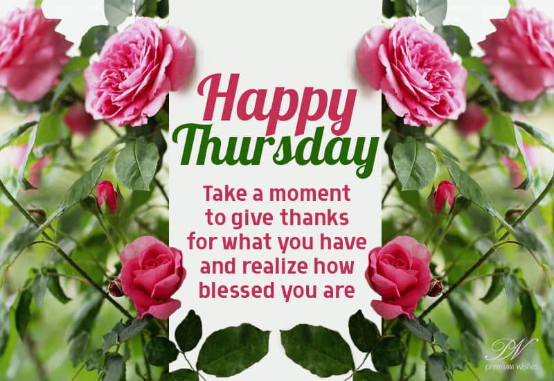 Happy Thursday - Take a moment to give thanks for what you have an ...