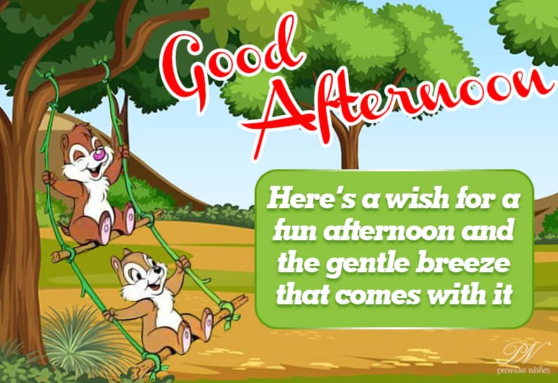 Good Afternoon - Here's a wish for a fun afternoon and the gentle ...
