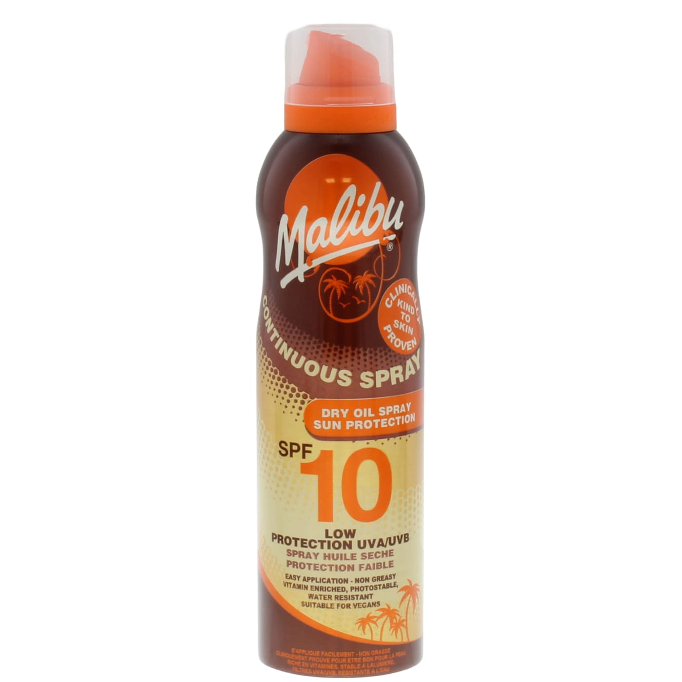 MALIBU 175ML SPF 10 CONTINUOUS DRY OIL SPRAY | Pricecheck Brand Partners