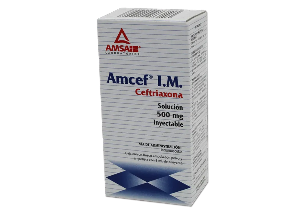 Compra Amcef ceftriaxona 1 g solución inyectable 10 ml en Prixz