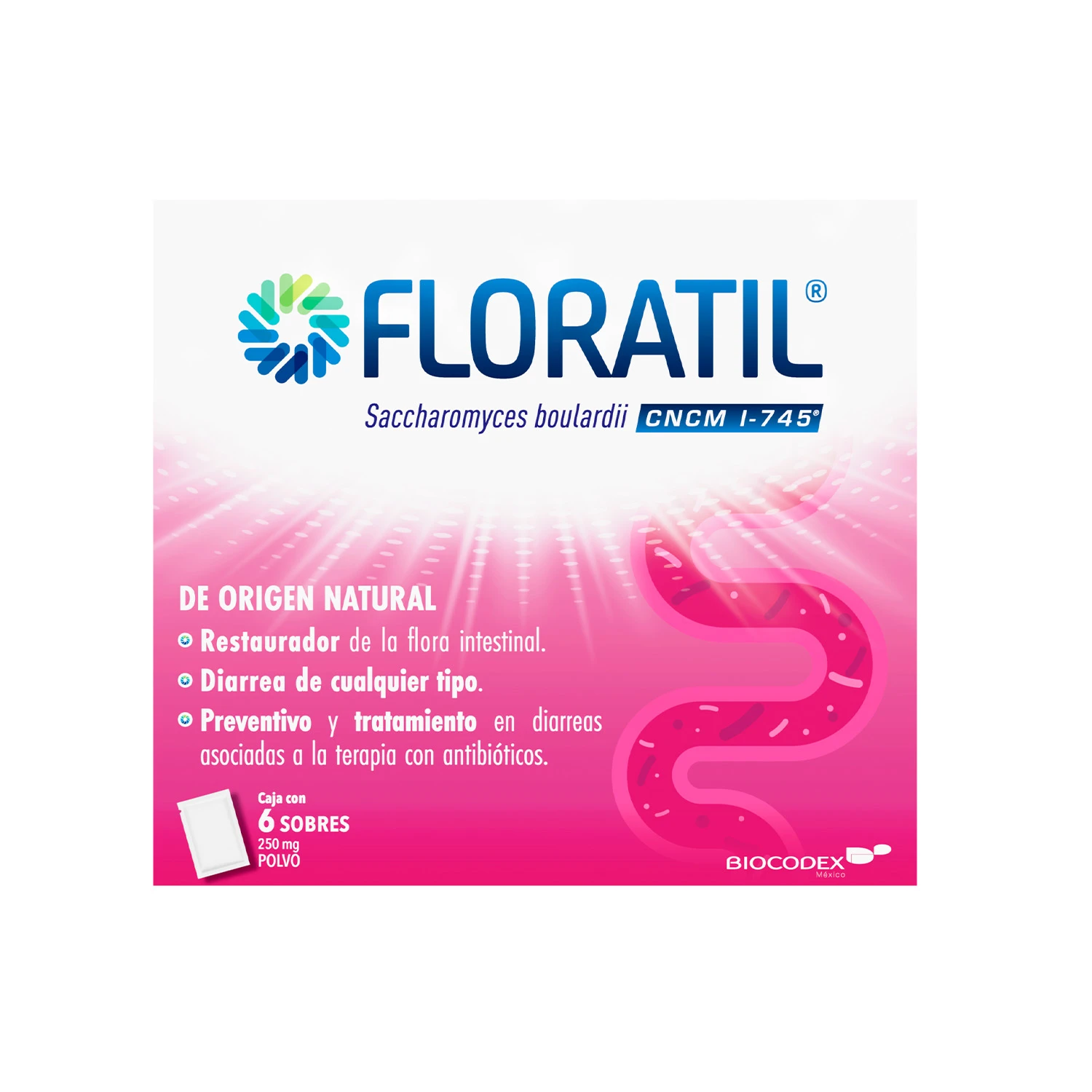 FLORATIL 250 MG CON 6 SOBRES – Tratamiento de la diarrea