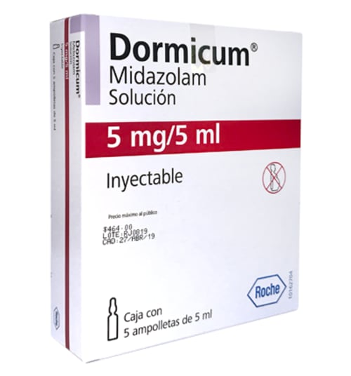 Compra Dormicum midazolam 5 mg con 5 solución inyectable en Prixz