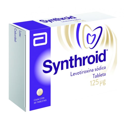 Comprar Synthroid levotiroxina sódica 125 mcg con 30 tabletas - Prixz