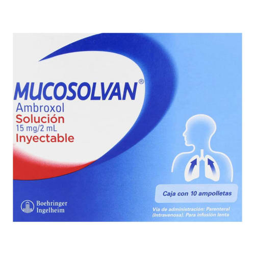 Compra Mucosolvan ambroxol 15 mg solución inyectable con 10 ampolletas ...