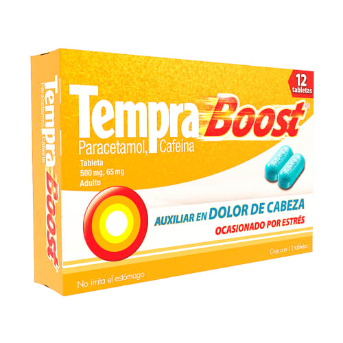Compra Tempra boost paracetamol, cafeína 500/65 mg con 12 tabletas en Prixz