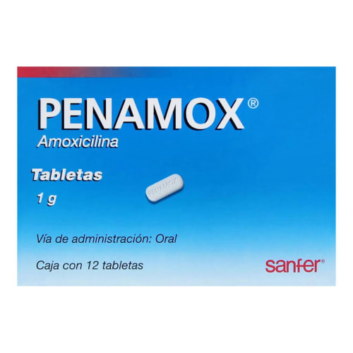 Comprar Penamox amoxicilina 1 g con 12 tabletas - Prixz