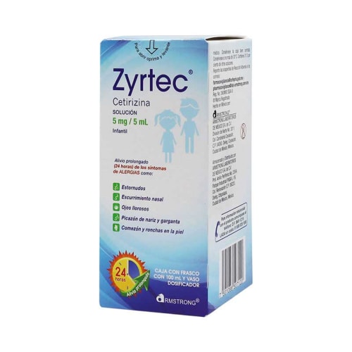 Compra Zyrtec infantil cetirizina 5 mg con 100 ml de solución en Prixz