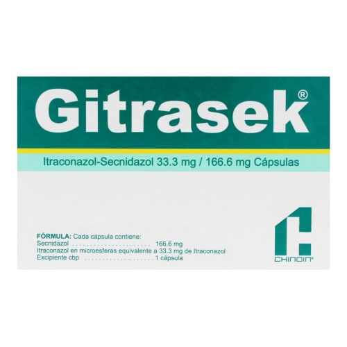 Compra Gitrasek itraconazol, secnidazol 33.3/166.6 mg con 12 cápsulas ...