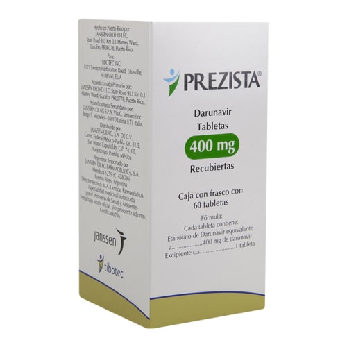 Comprar Prezista darunavir 400 mg con 60 tabletas - Prixz