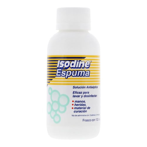 Compra Isodine espuma solución antiséptica con 120 ml en Prixz
