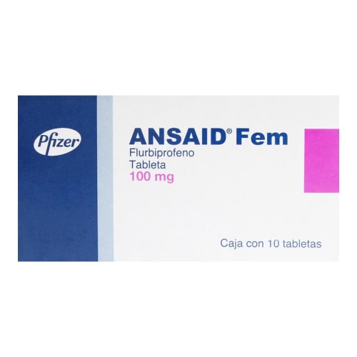 Compra Ansaid fem flurbiprofeno 100 mg con 10 tabletas en Prixz