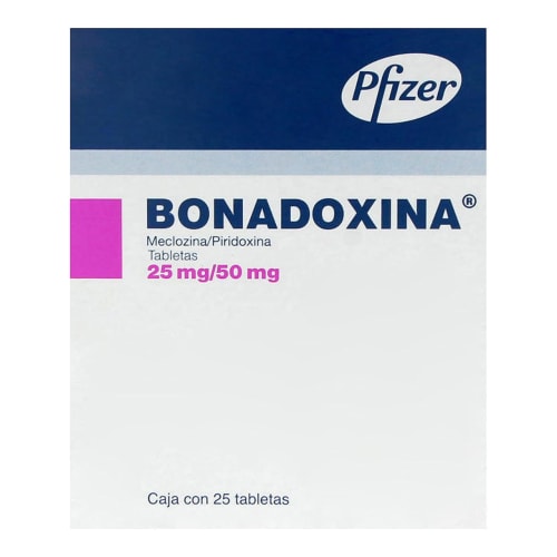 Compra Bonadoxina meclozina, piridoxina 25/50 mg con 25 tabletas en Prixz