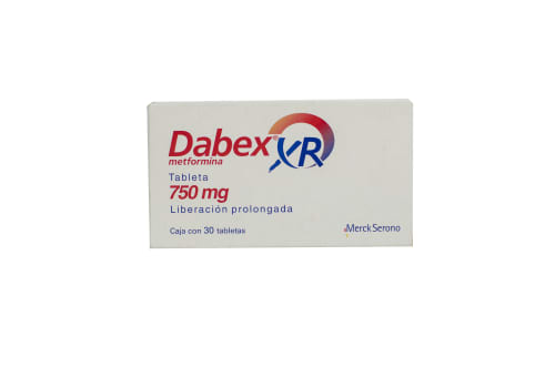 Compra Dabex xr metformina 750 mg con 30 tabletas en Prixz