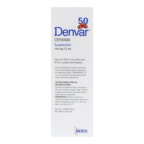 Comprar Denvar ds cefixima 100 mg suspensión con 50 ml - Prixz