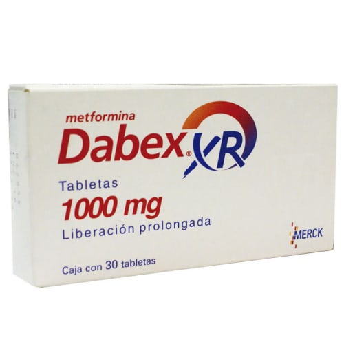 Compra Dabex xr metformina 1000 mg con 30 tabletas en Prixz