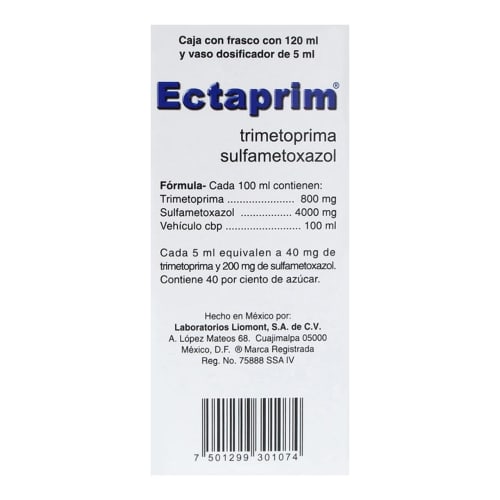 Compra Ectaprim trimetoprima, sulfametoxazol 800/4000 mg suspensión ...