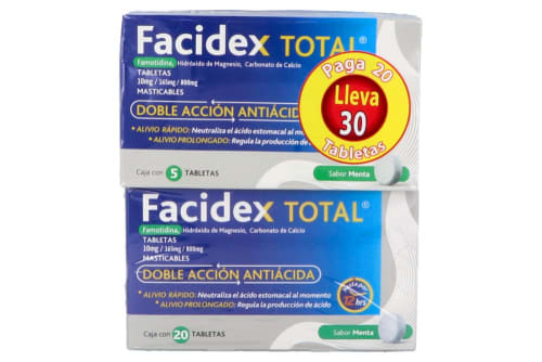 Compra Facidex total famotidina, magnesio, calcio 10/165/800mg con 30 ...