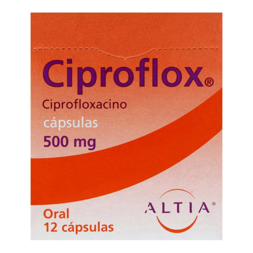 Compra Ciproflox ciprofloxacino 500 mg con 12 cápsulas en Prixz