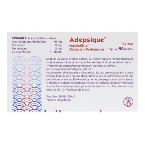 Compra Adepsique amitriptilina,diazepam perfenazina 10/3/2mg con 90 ...